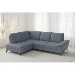 Sit & More sit&more Ecksofa &raquo;Chelsea Leder L-Form, B:249 cm, inkl. Armteil- & Sitztiefenverstellung&laquo; optional mit Schlaffunktion und Bettkasten B/H/T: 249cm x 