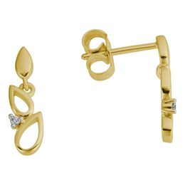 Firetti Damen Paar Ohrstecker &raquo;Schmuck Geschenk Gold 375 Ohrschmuck Ohrringe Tropfen&laquo; mit Brillanten 0,02, 0,02 P2 = erkennbare Einschl&uuml;sse, Diamanten