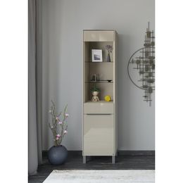 set one by Musterring Standvitrine &raquo;Reno&laquo; 1 Stk. tlg. Mit Vierkantfu&szlig; in diversen Farben, 197 cm H&ouml;he & Farbauswahl beige Glas, Holzwerkstoff 