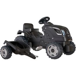 Smoby Trettraktor &raquo;Farmer XLS schwarz+&laquo; mit Anh&auml;nger; Made in Europe schwarz Kunststoff Einheitsgr&ouml;&szlig;e