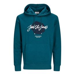 Jack & Jones JACK & JONES Sweatshirt 'JJTiley' male size S Petrol / White