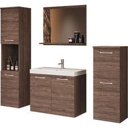 Welltime Badm&ouml;bel-Set &raquo;PARLA&laquo; Komplett-Set, 5 Stk. tlg. braun Holzwerkstoff B/H/T: 120cmcm x 133cmcm x 34,5cmcm