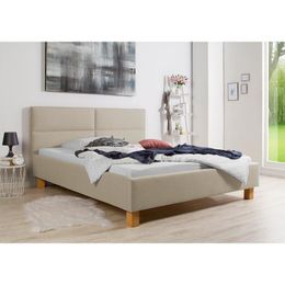 Maintal Polsterbett &raquo;Derryville&laquo; Bettseiten zerlegt, ohne Bettkasten beige Liegefl&auml;che L&auml;nge B: 200cm x 200cm, Struktur (100% Polyester) ohne Lattenrost/ohne 