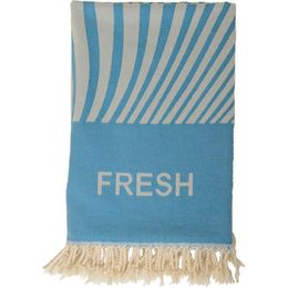 WEWO-Fashion Wewo fashion Hamamtuch &raquo;9850ST&laquo; Hamamtuch blau Jacquard, Baumwolle B/L: 100cmx180cm, 1 Stk., Wellen, Jacquard