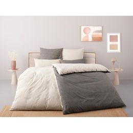 Bruno Banani Wendebettw&auml;sche &raquo;Merlin in Gr. 135x200 oder 155x220 cm&laquo; 2 Baumwollbettw&auml;sche, Leinen-Look in Melange-Optik Linon, Obermaterial: 100% Baumwolle B/L: 
