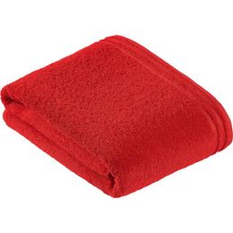 Vossen Badetuch &raquo;Calypso Feeling&laquo; mit schmaler Bord&uuml;re aus 100% Baumwolle, Vegan, einfarbig rot Walkfrottee, Obermaterial: 100% Baumwolle B/L: 100cmx150cm, 1