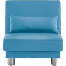 Home Affaire Schlafsofa &raquo;Gina&laquo; mit einem Handgriff vom Sofa zum Bett blau 100% PU B/H/T: 80cm x 86cm x 195cm, Kunstleder