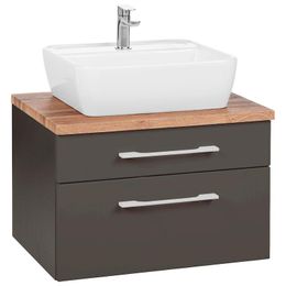 Welltime Waschbeckenunterschrank &raquo;Davos&laquo; Badm&ouml;bel, Waschtisch inkl. Waschbecken, Breite 60 cm grau graphit, B/H/T: 60cm x 55cm x 47cm
