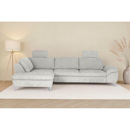 Die PlanBar Ecksofa &raquo;Ottomane MP-IN14007 L-Form, Breite 306 cm&laquo; wahlweise mit Schlaffunktion und verstellbaren Kopfst&uuml;tzen 100% Polyester B/H/T: 306cm
