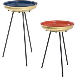 HAKU Beistelltisch &raquo;Sofatisch, Wohnzimmertisch&laquo; Set, 2er Set, 2 Stk. tlg. rund - aus Metall Gold - &Oslash;/H 30/50 und 35/60 cm bunt B/H/T: 38cm x 66cm x 