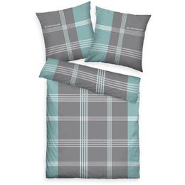Tom Tailor HOME Bettw&auml;sche &raquo;Ole&laquo; 3 Stk. karierte Bettw&auml;sche aus Baumwolle, mit Rei&szlig;verschluss grau Renforc&eacute;, Obermaterial: 100% Baumwolle B/L: 200cm x
