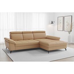 Sit & More sit&more Ecksofa &raquo;Vanity L-Form, B: 264 cm, Leder&laquo; Inkl.Sitz-,Kopf-und Armteilverstellung beige B/H/T: 264cm x 84cm x 181cm, NaturLEDER , Recamiere 