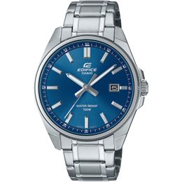CASIO EDIFICE Herren CASIO EDIFICE Quarzuhr Armbanduhr, Herrenuhr, bis 10 bar wasserdicht, Datum, Edelstahlarmband silber Einheitsgr&ouml;&szlig;e