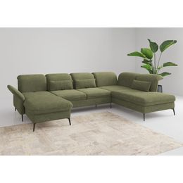 Sit & More sit&more Wohnlandschaft &raquo;Emely, inkl. Sitztiefenverstellung&laquo; wahlweise mit Schlaffunktion,Bettkasten,Kopf- & Armteilverstellung gr&uuml;n 100% Polyester B/
