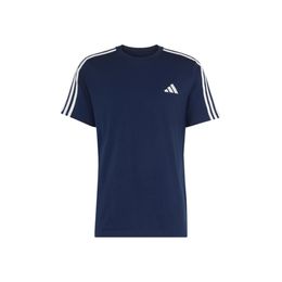 adidas Sportswear Funktionsshirt 'Essentials 3-Stripes Single Jersey Left Chest Branded' Herren Gr&ouml;&szlig;e XL blau / wei&szlig;