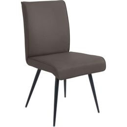 K+w Komfort & Wohnen K+W Komfort & Wohnen 4-Fu&szlig;stuhl &raquo;Giacomo I&laquo; () 1 Stk.4- Fu&szlig;stuhl mit umlaufenden 4mm Keder am R&uuml;cken und Sitz, Metallf&uuml;&szlig;e braun B/H/T: 48cm x 91cm x 