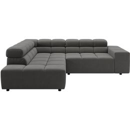 Home Affaire Ecksofa &raquo;Ancona, Ecksofa, incl. Kopfteilverstellung, Breite 249 cm, L-Form&laquo; wahlweise elektrische Sitztiefenverstellung grau 100% 