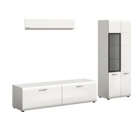 Home Affaire Wohnwand &raquo;FLORENZ, 3-teilige Wohn-Kombination, hochwertige MDF-Front&laquo; Set, Set, best. aus: 1 Vitrine, 1 Lowboard, 1 Wandboard, 3 Stk. tlg