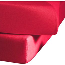 Fleuresse Spannbettlaken &raquo;Ines hochwertiger Jersey aus reiner Baumwolle,&laquo; aus Baumwolle, f&uuml;r Matratzen bis 23 cm H&ouml;he, Bettlaken, Spannbetttuch lila 