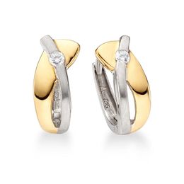 Bruno Banani Damen Paar Creolen &raquo;Schmuck Geschenk Silber 925 Ohrschmuck Ohrringe&laquo; mit Zirkonia (synth.) gold Silber 925 (Sterlingsilber)