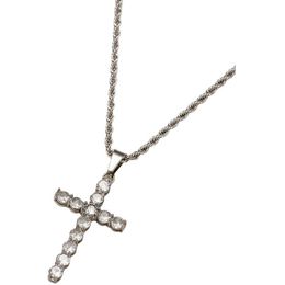 Firetti Herren Kette mit Anh&auml;nger &raquo;Schmuck Geschenk Edelstahl Halsschmuck Halskette Kreuz&laquo; Made in Germany - mit Zirkonia (synth.) silber Edelstahl, L