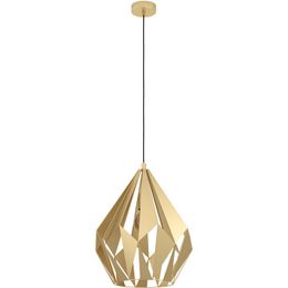 Eglo H&auml;ngeleuchte &raquo;CARLTON Pendellampe, Stahl, E27, H&auml;ngelampe, Vintage, Esszimmerlampe&laquo; E27 1 Stk. H&auml;ngeleuchte, H110 x &Oslash;38,5 cm, goldfarben, 1X60W 