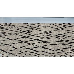 Kayoom Teppich &raquo;River 110&laquo; rechteckig 10 mm H&ouml;he Jacquard, Retro- und Vintage-Design, Baumwollr&uuml;cken schwarz Baumwolle B : 120cm 1 Stk., 10mm, L: 170cm