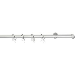 GOOD LIFE Gardinenstange &raquo;BOLA&laquo; &Oslash; 16 mm 2 l&auml;ufig-l&auml;ufig Fixma&szlig; mit Ringen grau Kunststoff, Metall B/L: 240cm &Oslash; 16mm, 2 l&auml;ufig
