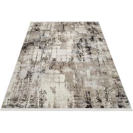 OCI DIE TEPPICHMARKE Teppich &raquo;TOP ALINA&laquo; rechteckig 7 mm H&ouml;he 3-D Hoch Tief Optik, mit Fransen, Wohnzimmer beige Polypropylen (PP) B : 240cm 1 Stk., 