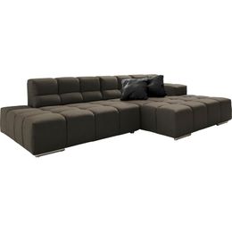 designwerk Ecksofa &raquo;Temple, Designsofa trifft hohen Sitzkomfort, L-Form&laquo; mit Sitztiefenverstellung gr&uuml;n 100% Polyester B/H/T: 286cm x 169cm, 
