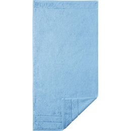Egeria Badetuch &raquo;Prestige&laquo; Uni Programm mit Streifenbord&uuml;re, SUPIMA Baumwolle blau Walkfrottee, Obermaterial: 100% Baumwolle B/L: 75cmx160cm, 1 Stk., 