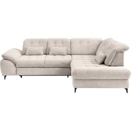 Home Affaire OTTO home Ecksofa &raquo;Lazio modern und bequem, schmale Armlehnen, tolle Detailverarbeitung&laquo; zwei verschiedene Fu&szlig;farben w&auml;hlbar beige 93% Polyester, 7% 