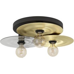 Eglo LED Deckenleuchte &raquo;LINTMILL Deckenlampe - Stahl - E27 - 3X40W - IP20&laquo; E27 1 Stk. Wohzimmerlampe, Esszimmerlampe, Flur, Schlafzimmer, H20 x &Oslash;53 cm