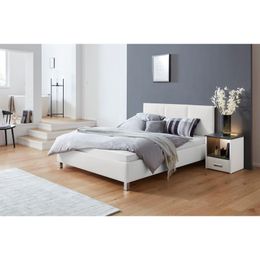 Westfalia Schlafkomfort Polsterbett wei&szlig; Bezug Bett: 100% Polyurethan;Bonnell-Federkernmatratze: 51% Polypropylen, 39% Polyester, 10% Baumwolle;Kaltschaummatratze: 100% 