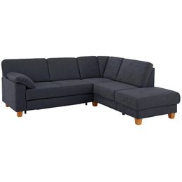 Home Affaire Ecksofa &raquo;Belfort L-Form&laquo; mit Federkern, wahlweise mit Schlaffunktion und Stauraum grau Struktur fein ( 100% Polyester);Luxus-Microfaser 