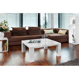 Salesfever Couchtisch &raquo;- im puristischen Stil&laquo; Stilvoll Hochglanz: Rechteckig oder Quadratisch wei&szlig; B/H/T: 90cm x 40cm x 90cm