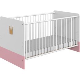 wimex Babybett &raquo;Cindy2&laquo; mit Schlupfsprossen rosa Holzwerkstoff Rollrost, Liegefl&auml;che B/L: 70cm x 140cm, kein H&auml;rtegrad, ohne Matratze