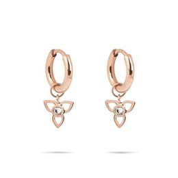 Tamaris Damen Paar Creolen &raquo;Schmuck Geschenk Creolen mit abnehmbaren Einh&auml;ngern in Bl&uuml;ten-Otpik&laquo; mit Zirkonia (synth.) Edelstahl