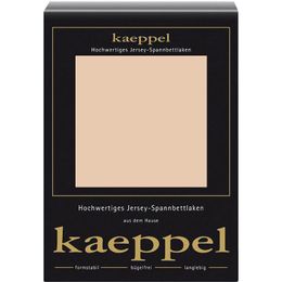 Kaeppel Spannbettlaken &raquo;Single Jersey Mako Cotton&laquo; Bettlaken aus 100% Baumwolle beige Jersey, Obermaterial: 100% Baumwolle B/L: 200cm, 1 Stk., Jersey, 140-