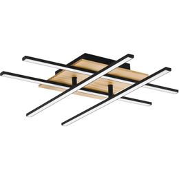 Eglo Deckenleuchte &raquo;MARINELLO 1 Deckenlampe, Alu, Stahl und Holz, Wohnzimmerlampe, Lampe&laquo; LED-Modul 1 Stk. Warmwei&szlig; Wohnzimmerlampe, Schlafzimmerlampe