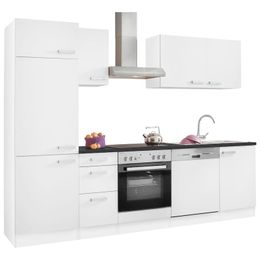 Optifit K&uuml;chenzeile &raquo;Odense&laquo; Breite 270 cm, mit 28 mm Arbeitsplatte, mit Gratis Besteckeinsatz wei&szlig; B/H/T: 270cm x 60cm