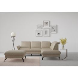 Sit & More sit&more Ecksofa &raquo;Fashion L-Form&laquo; wahlweise mit Kopfteilverstellung und Vorziehsitz, motorisch beige B/H/T: 250cm x 84cm x 207cm, Luxus-Microfasermit 