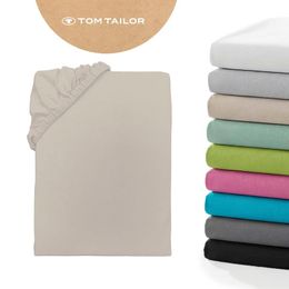 Tom Tailor HOME Spannbettlaken &raquo;Tom Tailor Jersey&laquo; ab Gr&ouml;&szlig;e 90x200 cm, Laken in hochwertiger Jersey Qualit&auml;t beige Jersey, Obermaterial: 100% 