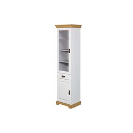 OTTO home Vitrine &raquo;R&uuml;gen&laquo; zertifiziertes Massivholz, H&ouml;he 192 cm, im Landhausstil wei&szlig; Massivholz wei&szlig;, B/H/T: 52cm x 192cm x 40cm, Schubladen: 1 Stk.