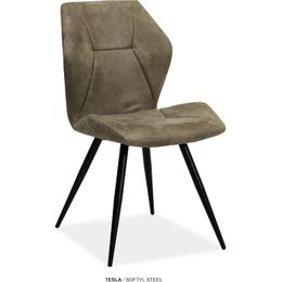 OMG Design Esszimmerstuhl &raquo;Tesla&laquo; (Set) 2 Stk.Esszimmerstuhl, pflegeleichter Bezug Polyester B/H/T: 52cm x 90cm x 62,5cm, 2 Stk., Stoff Lederoptik, 2 
