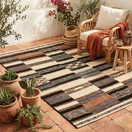 Gino Falcone Teppich &raquo;Outdoor-Africa 41&laquo; rechteckig 5 mm H&ouml;he Flachgewebe, In- und Outdoor geeignet, Wohnzimmer beige Kunstfaser B : 300cm 1 Stk., 5mm, L: 400cm