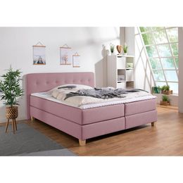 Home Affaire Boxspringbett &raquo;Fargo&laquo; in &Uuml;berl&auml;nge 220 cm, mit Topper, 3 Ausf&uuml;hrungen, 4, Breiten lila Struktur fein (100% Polyester);Samtstoff (100% 