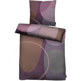 Apelt Bettw&auml;sche &raquo;Giro&laquo; 2 Stk. grafische Motive lila Satin (Bio-Baumwolle), Obermaterial: 100% Baumwolle B/L: 135cm x 200cm, 1 Stk., 1 Stk., Satin (