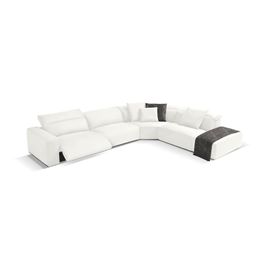 Egoitaliano Ecksofa &raquo;Beverly, extravangantes Designsofa mit erstklassigem Sitzkomfort&laquo; wahlweise mit elektrischer Relaxfunktion, Kopfteilverstellung wei&szlig; B/H/T: 