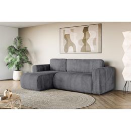 OTTO home Ecksofa &raquo;Zacharia wahlweise Schlafsofa mit Bettkasten, B/T/H 250/166/86 cm&laquo; L-Form mit Wellenunterfederung, Recamiere beidseitig montierbar 